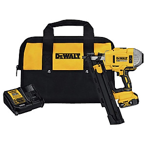 Dewalt DCN21PLM1R 20V MAX Lithium-Ion 21-Degree Plastic Collated Framing Nailer Kit (4 Ah) (Renewed)