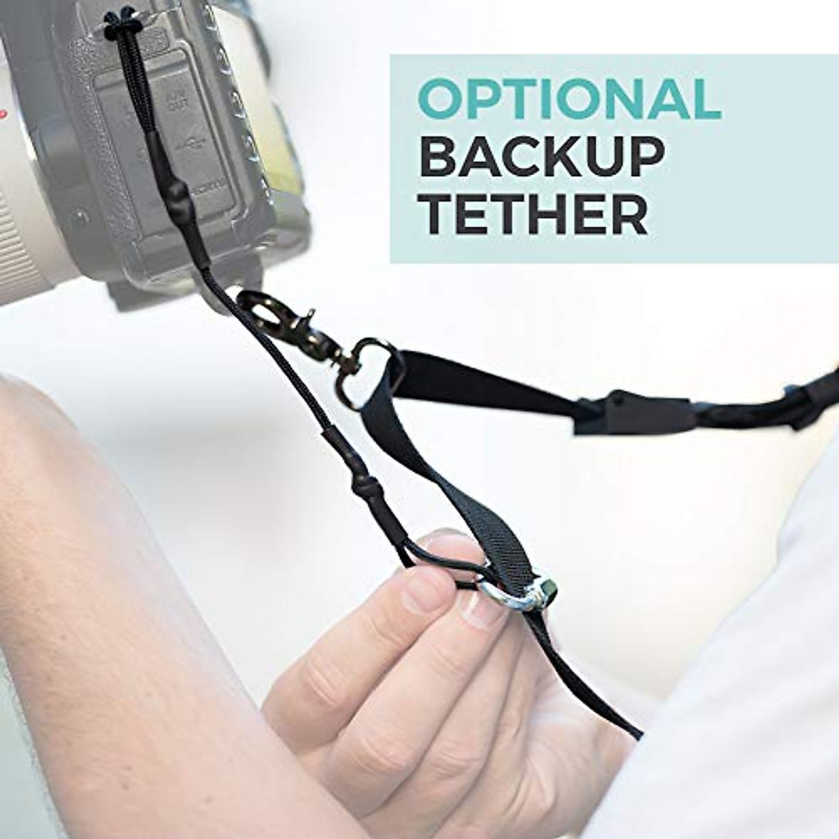 HiiGuy Camera Strap, Adjustable Padded Sling for All SLR and DSLR Cameras, Neck and Shoulder Strap, 32 Inches Long, with Screw Mount, Safety Tether