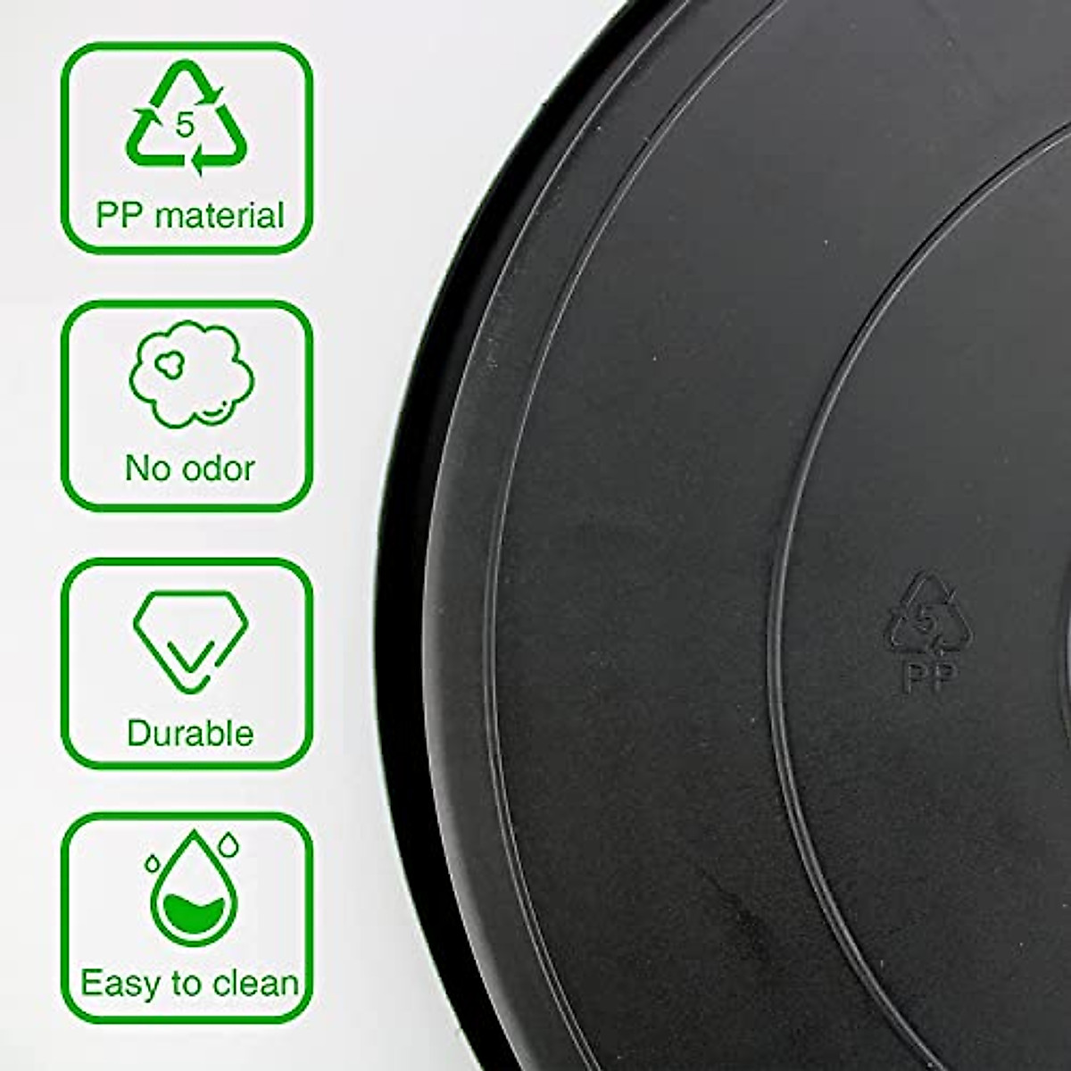 Lechay Black Plant Saucer for Indoors,3 Pack 12inch Plastic Flower Plant Pot Saucer, Plastic Plant Saucer Drip Trays for Indoor and Outdoor Plants(3)