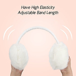 POXIMI Women Winter Earmuffs Girl Ski Adjustable Ear Covers for Cute Bow Ear Warmer Outdoor Earmuff Fleece Lining