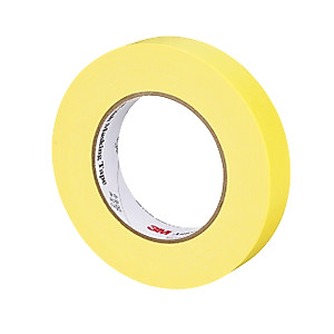 3M Automotive Refinish Masking Tape 06653, 388N, Yellow Color, Water Resistant, Multi-Purpose, 24 mm x 55 m