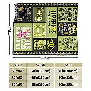 PNNUO Throw Blanket - Softball Fleece Throw Blanket,Super Soft Ultra-Soft Micro Fleece Blanket for Bedroom Sofa Couch 50"X40"