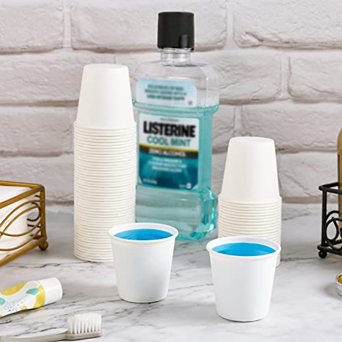 TV TOPVALUE 200 Count - 3 oz Small Paper Cups, Disposable Mouthwash Cups, Mini Paper Cups for Parties and Events