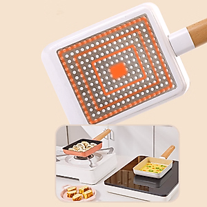 BEIJIALY Japanese Omelette Pan, Japanese Breakfast Pan, Rectangular Shaped Ceramic Coating Non Stick Pancake Egg Roll Frying Pan with Wood Handle