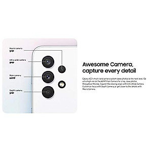 SAMSUNG Galaxy A32 4G Volte Unlocked 128GB Quad Camera (LTE Latin/At&t/MetroPcs/Tmobile Europe) 6.4" (Not for Verizon/Boost) International Version SM-A325M/DS (Awesome Blue)