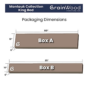 Grain Wood Furniture Montauk Solid Wood Bed, King Size, Rustic Walnut