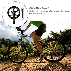 Homoyoyo P_b0936qsxxd Single Crank Set with 1 Cranks, 52T 170mm Black Crankset Single Chain Wheel Bike Accessories Crankarms for Mountain Road Bike 52t Crankset