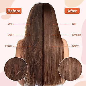 Hair Straightener Brush, Ring Hair Straightener Comb Straightening Brush with Anti-Scald & LED Screen, Suitable for Hair Lengths of 5 inches and Above