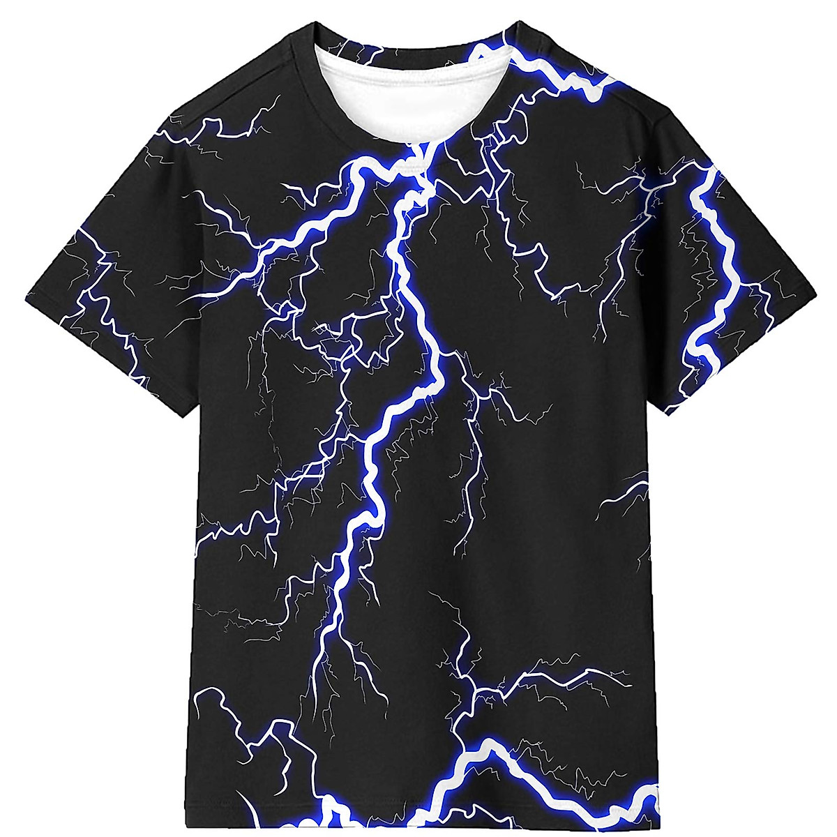 Asylvain Black Graphic Shirts for Kids Boys 3D Cool Tshirt Unisex Short Sleeve Summer Tops Tees Shirt Size 8-10 Years