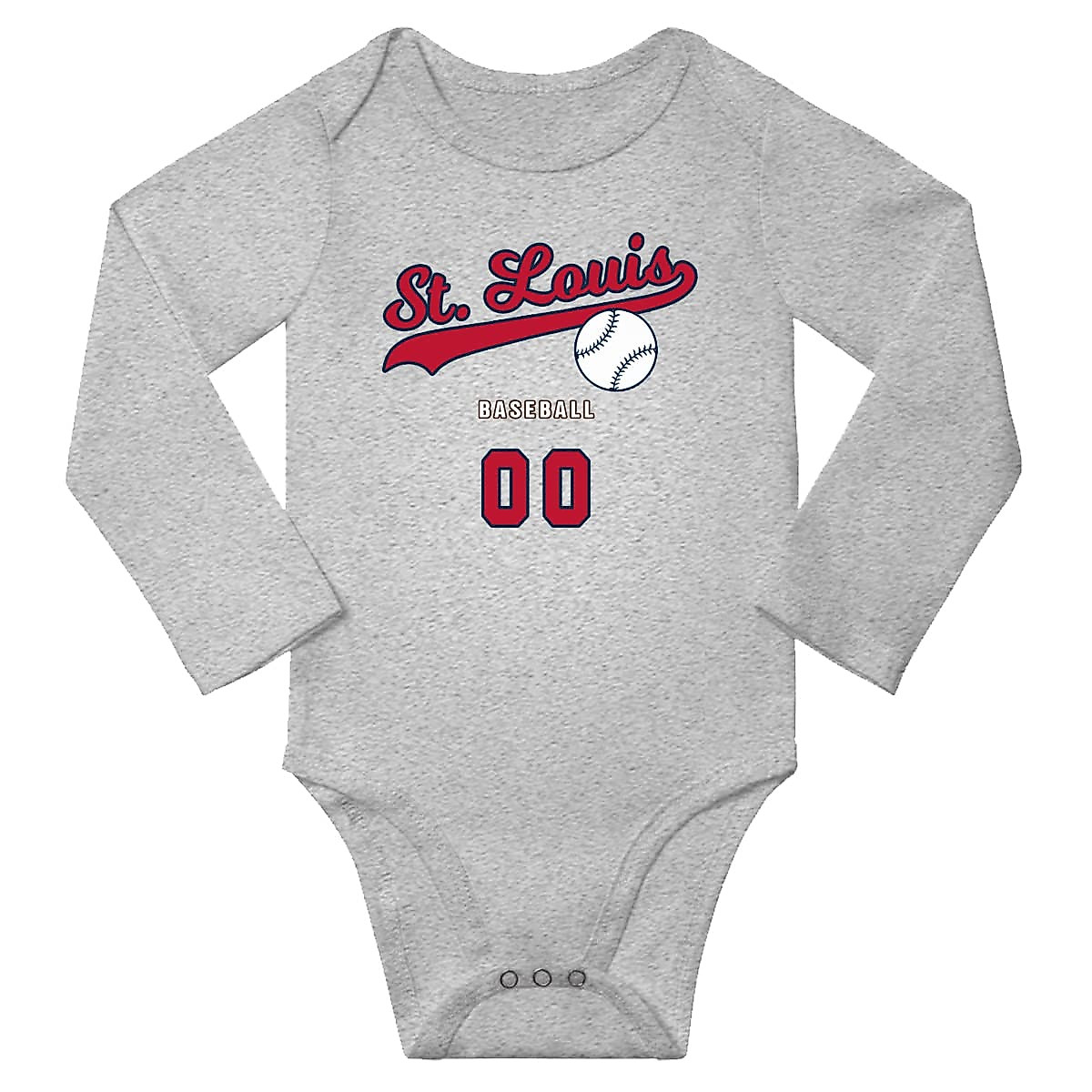 BABYWEN Custom St. Louis Baby Bodysuit for Boy Girl Baseball Sports Baby Romper Gifts Personalized Baby Name & Number