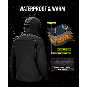 TIDEWE Heated Jacket for Men with Battery Pack, Heated Coat (Camo, Size XXXL)