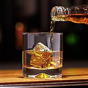 Mofado Weighted Crystal Whiskey Glasses - 12oz (Set of 2) - Thick, Stable, Heavy Hand Blown Crystal in a Gift Box - Perfect for Scotch, Bourbon, Manhattans, Old Fashioned Cocktails