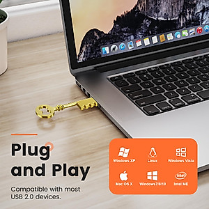 32GB Thumb Drive Metal Key USB 2.0 Flash Drive Kepmem Creative Cute Memory Stick Adorable Pen Drive Birthday Gift, Gold