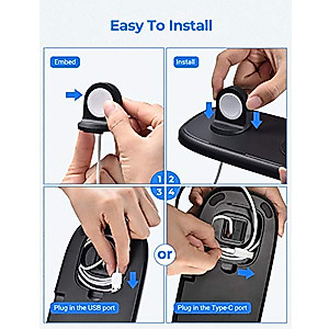 GINRGERS Wireless Charger,2 in 1 Charging Dock with iWatch Stand,iPhone Charger Compatible iphone13/12/11/X/XS Pro Max/ 8, 7/6/SE/5/4/3/2, Galaxy S21/S20/S10/S9/S8, Google, etc, Black