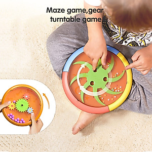 TUMAMA Baby Drum 3 in1, Baby Light Up Toys with Sounds, Musical Toys for Toddlers 1-3, Baby Musical Toys for Girls Boys, Brown Kids Drum