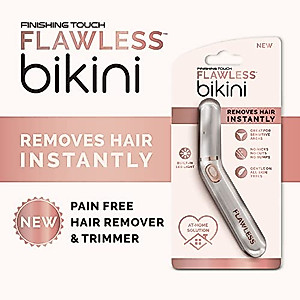 Finishing Touch Flawless Bikini Shaver and Trimmer Hair Remover for Women, Dry Use Electric Razor, Personal Groomer for Intimate Ladies Shaving, No Bump, Smooth Shave