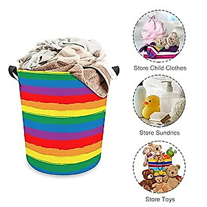 Graffiti Rainbow LGBT Gay Pride Large Laundry Basket Hamper Bag Washing with Handles for College Dorm Portable