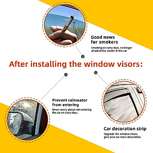 PLDDE 4pcs Sun/Rain Guard Compatible with 01-12 Escape 08-11 Tribute 05-11 Mercury Mariner Front+Rear Smoke Semi-Transparent Outside Mount Tape-On Window Visors