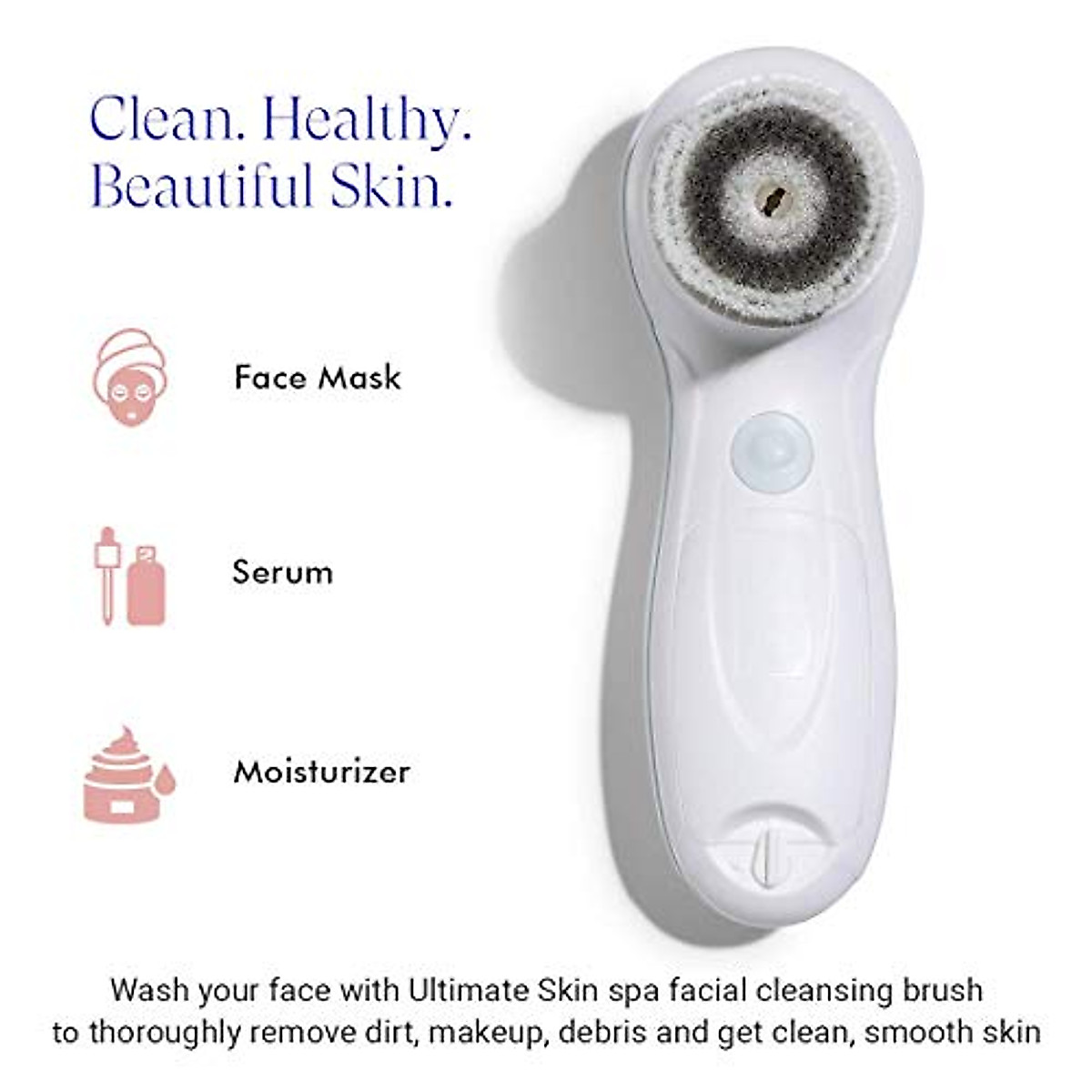 Vanity Planet Facial Cleansing Brush Ultimate Skin Spa with 3 Interchangeable Face Brushes for Cleansing, Exfoliating and Silicone Brush, Cordless, Water Resistant (Not Ur Mom's Purple)