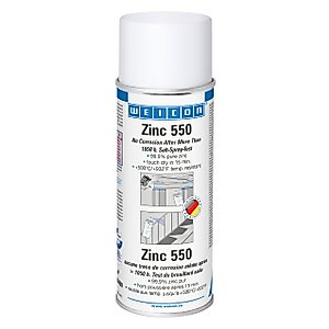 WEICON Zinc 550 |13.5oz / 400ml | Fast drying primer for metal | Corrosion Protection | Heat, UV, Rust and weather resistant | Industrial Grade | Food grade | Matt grey/anthracite