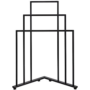MATICO 3 Tier Metal Towel Storage Rack for Bathroom Drying, Modern Industrial Freestanding Washcloth Towel Holder for Bathroom Accessories Organizer, Black