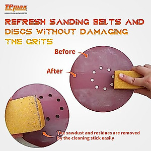 1-1/2" x 1-1/2" x 8" Inch Abrasive Cleaning Eraser Stick for Cleaning Abrasive Sanding Belts & Sanding Discs Sandpaper Rough Tape, Skateboard and Shoes Natural Rubber Build