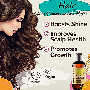 naissance Natural Vitamin E Oil 8 fl oz - Pure, Natural, Vegan, Cruelty Free, Hexane Free, Non GMO - Ideal for Aromatherapy, Skincare, Haircare, Nailcare and DIY Beauty Recipes