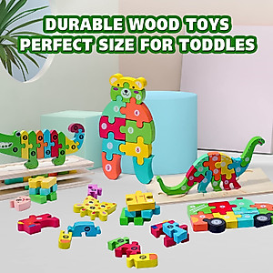 Wooden Puzzles for Kids Ages 3-5 Wooden Puzzles for Toddlers 2-4 Years 4 Pack Animal Puzzles for Kids 3 4 5 Years Old, Montessori Toys for Toddlers 2 Years Old.
