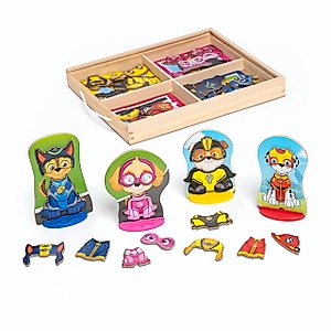 Melissa & Doug PAW Patrol Wooden Magnetic Pretend Play (64 Pieces), Multi color - Toys, Activity Set For Kids Ages 3+