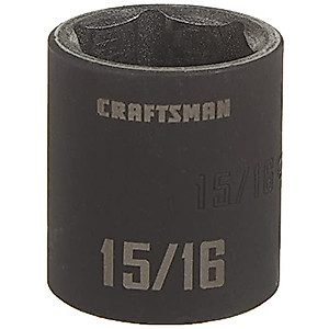 CRAFTSMAN Shallow Impact Socket, SAE, 1/2 Inch Drive, 15/16 Inch, 6 Point (CMMT15857)