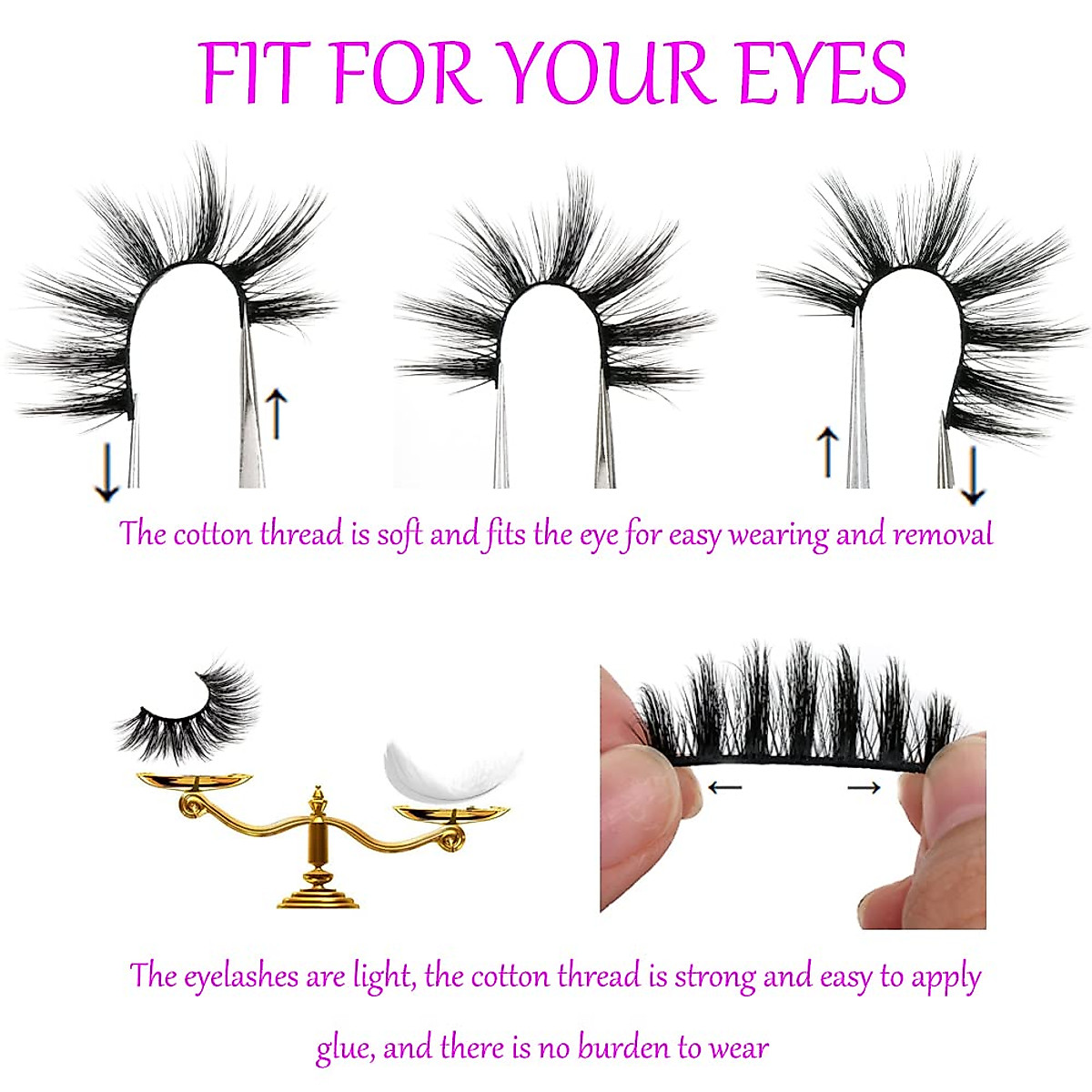 Kisslily 20 Pairs 3D False Eyelashes Pack 4 Styles Mixed Natural Look Wispy Lashes 18MM Long Fluffy Curled Faux Mink Lashes Wholesale(20 Pairs 4 Styles)