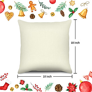 LITIVY Christmas Decor Pillow Covers Set of 4 Decorative Throw Pillowcase for Winter Xmas Holiday Home Decor for Sofa Couch (Christmas Tree Snowman Gloves Deer) (18"x18", Red)