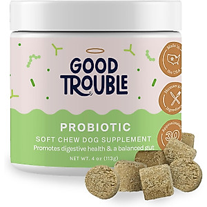 Good Trouble Pets Probiotic Supplement for Dogs - Chicken Flavor, 30 Chews - Enhanced Digestive Support (Packs of 3)