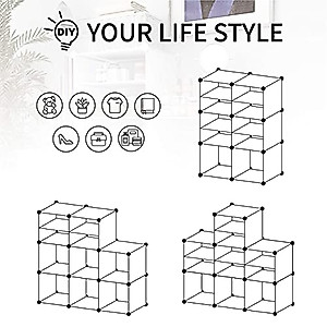 HOMEYFINE Shoe Racks, Portable Shoe Storage Organizers, Modular Cabinet Cube for Space Saving, Shelves for Shoes Boots Slippers, White(3/7)