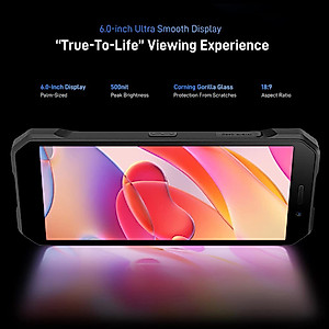 DOOGEE S61 Android 12 Rugged Smartphone Unlocked , 6GB+64GB+512GB Expansion Waterproof Cell Phone, 20MP + 20MP Night Vision Camera, 6.0"HD+, 5180mAh, Dual SIM 4G Rugged Phone NFC GPS OTG, Kevlar Black