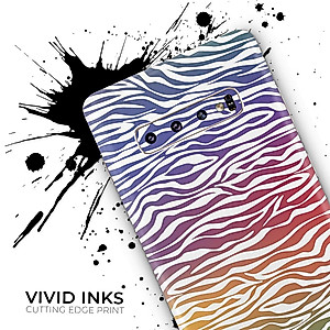 DesignSkinz Colorful Vector Zebra Animal Print Protective Vinyl Decal Wrap Skin Cover Compatible with The Samsung Galaxy S20 (Screen Trim & Back Glass Skin)
