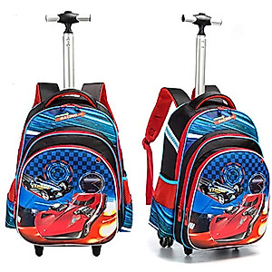 Meetbelify 3Pcs Rolling Backpack for Boys,School Backpack with Wheels for Boys