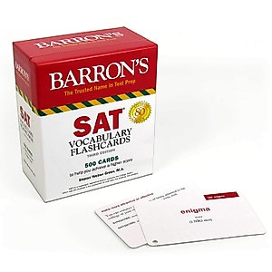 SAT Vocabulary Flashcards: 500 Cards Reflecting the Most Frequently Tested SAT Words + Sorting Ring for Custom Study (Barron's SAT Prep)