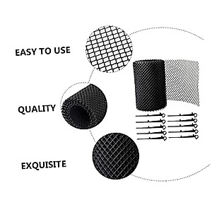DOITOOL 1 Set Anti-Falling Net Roof Gutter Guard Mesh Fence Net Cover Mesh Strainer Downspout Filter Plastic Fencing Sink Nets Plastic Gutter Guard Plastic Gutter Guard Net Mesh Black Leaf