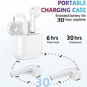 Wireless Earbuds, Bluetooth 5.3 Auto Noise Cancelling Built-in Binaural Microphone in-Ear Headphones with Built-in Microphone Deep Bass IPX7 Waterproof Sports Earphone for Android/Samsung/iPhone