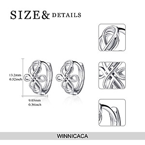 WINNNICACA Celtic Knot Earrings 925 Sterling Silver Infinity Cross Huggie Hoop Earrings for Women Good Luck Celtic Jewelry Irish Gifts for Women Her Daughter Friend Birthday Gifts