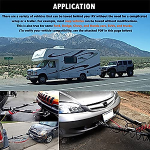 CARROFIX Universal 7 Pin to 6 Pin Wire RV Towed Vehicle Wiring Kit 8FT Coiled Cord Cable Trailer Harness Wiring Connector