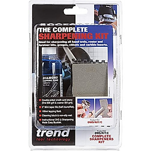 Trend Complete Diamond Sharpening Kit: Double-Sided Credit Card Stone & Mini Taper File w/ Lapping Fluid, Cleaning Block, Instructional DVD & Guide, DWS/KIT/C