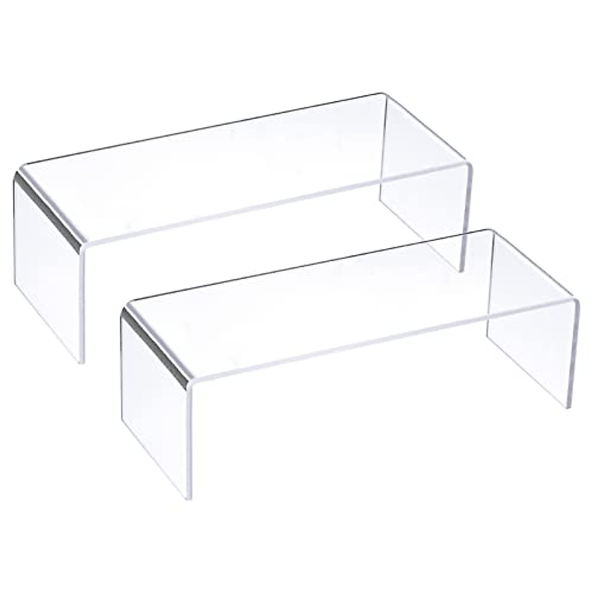 uxcell Shoes Display Stand Rack, 200x80x65mm Acrylic Storage Shelf Holder Clear 2 Pcs