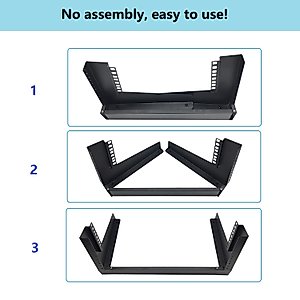 JINGCHENGMEI 4U Desktop Server Rack 19 inches Open Frame Rack- 2 Post Free-Standing Rack Switch Depth for Patch Panel, Data, AV, IT,Studio or Computer Equipment (JCM-DT4URack)
