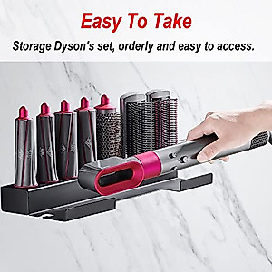 KEOQIANG Storage Holder for Airwrap Wall Mounted, Sturdy Curling Iron Accessories Rack Bracket with Adhesive, Suitable for Bathroom, Bedroom, Styling Room, Hair Salon, Black