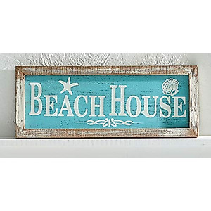 Beachcombers Beach House Framed Coastal Plaque Sign Wall Hanging Decor Decoration for The Beach Multi