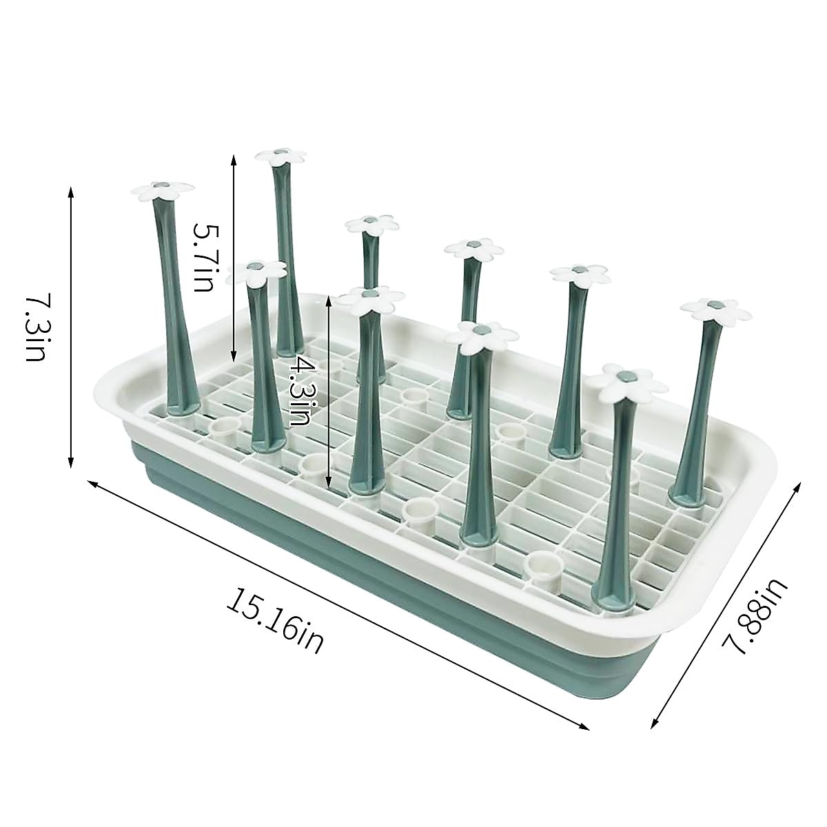 L-WASH Large Countertop Bottle Drying Rack - Ideal for Insulated Water Bottles, Drinking Glasses, Sports Bottles, Baby Bottle Drying Rack, Tumblers, Mugs, Bottle Washer