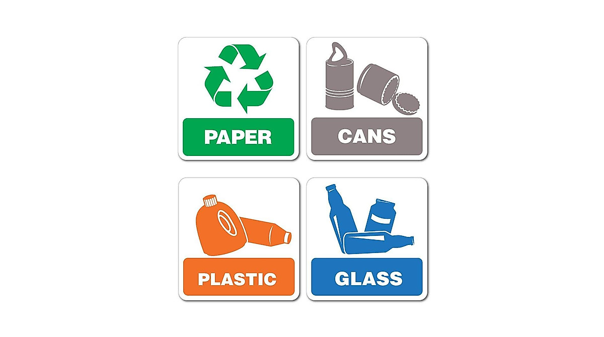 Eco-Friendly Recycle Sticker for Paper, Cans & More