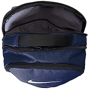 Nike Brasilia Medium Training Nike Backpack for Women and Men with Secure Storage & Water Resistant Coating, Midnight Navy/Black/White